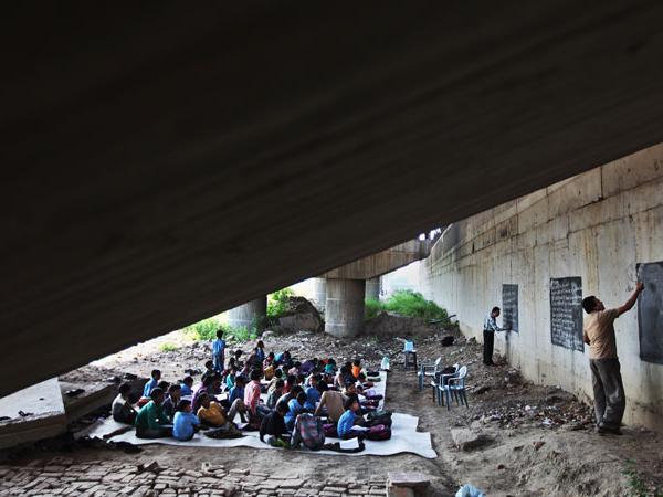 A School Under A Railway Bridge. A Free School for Poor Children ...