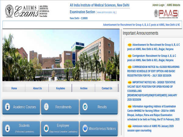 AIIMS Delhi Recruitment 2020 For 430 Group A, B And C Posts, Apply ...